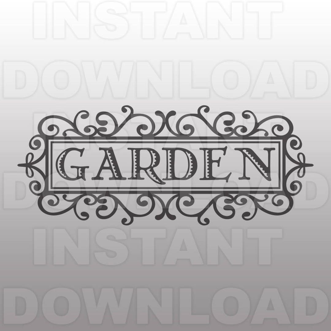 Shabby Chic French Style Garden Sign SVG File -vector Art Commercial ...