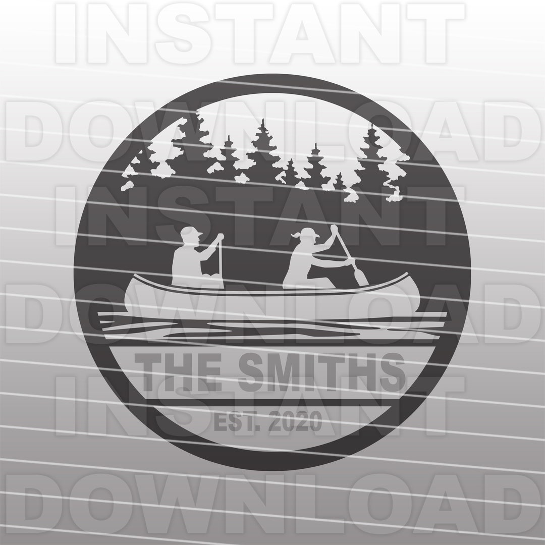 Male and Female Tandem Canoe Name Plate SVG File,beach Monogram SVG ...