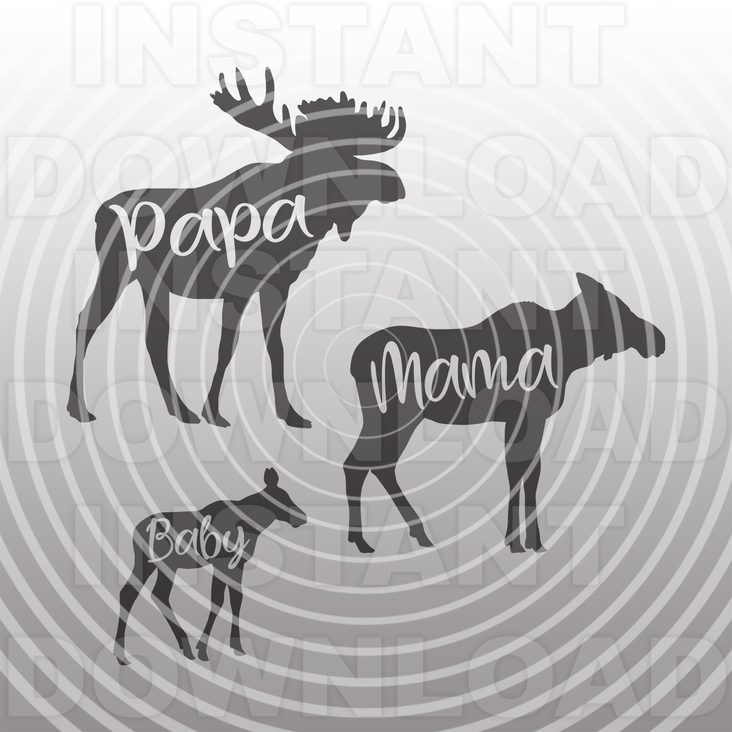 Moose Family Names SVG Filemama Moose Svgpapa Moose Svgbaby | Etsy