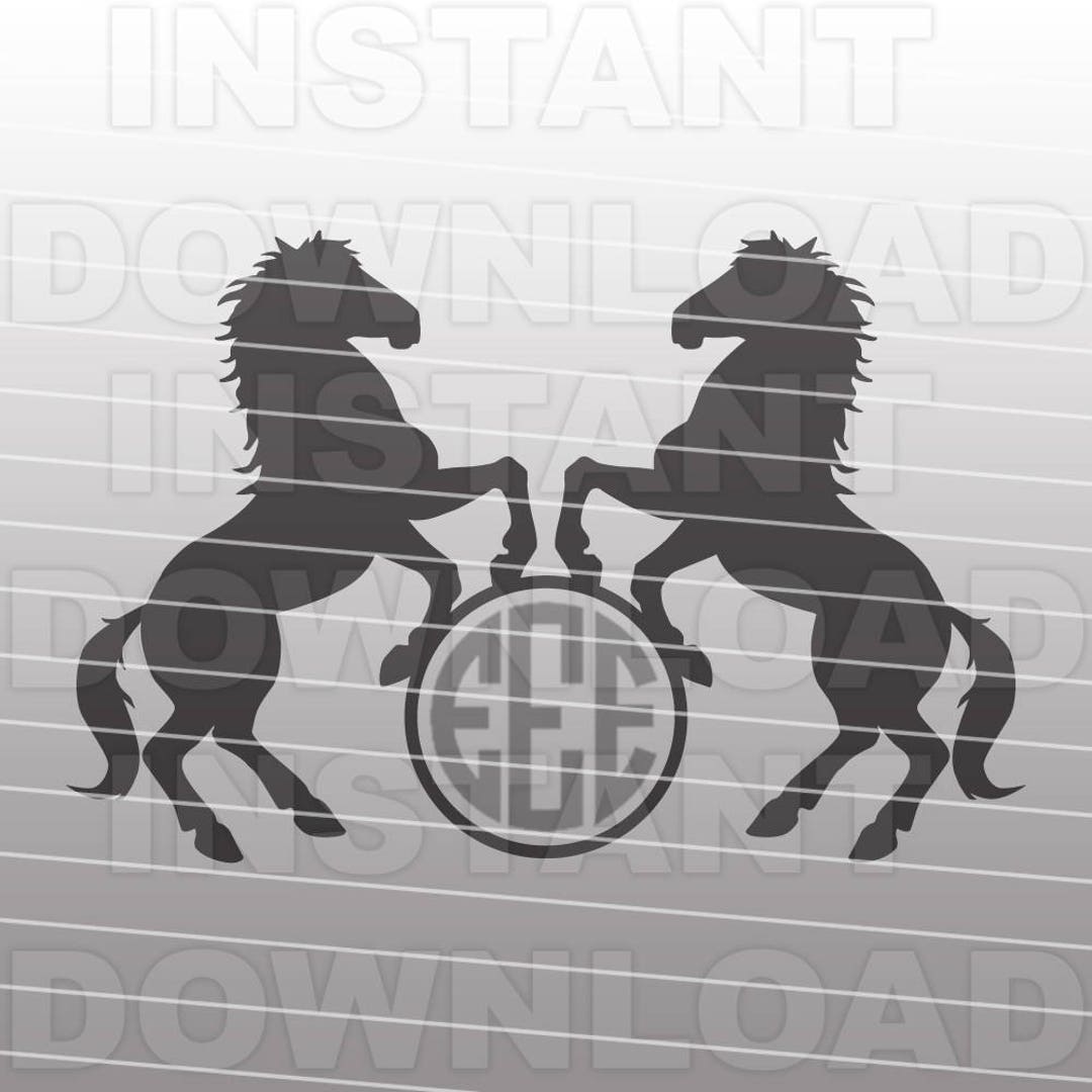 Horse Monogram SVG File,mustang SVG File,horse Lover SVG - Commercial ...