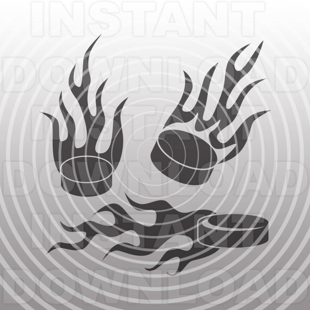 Ice Hockey Puck With Flames SVG File -vector Art for Commercial ...
