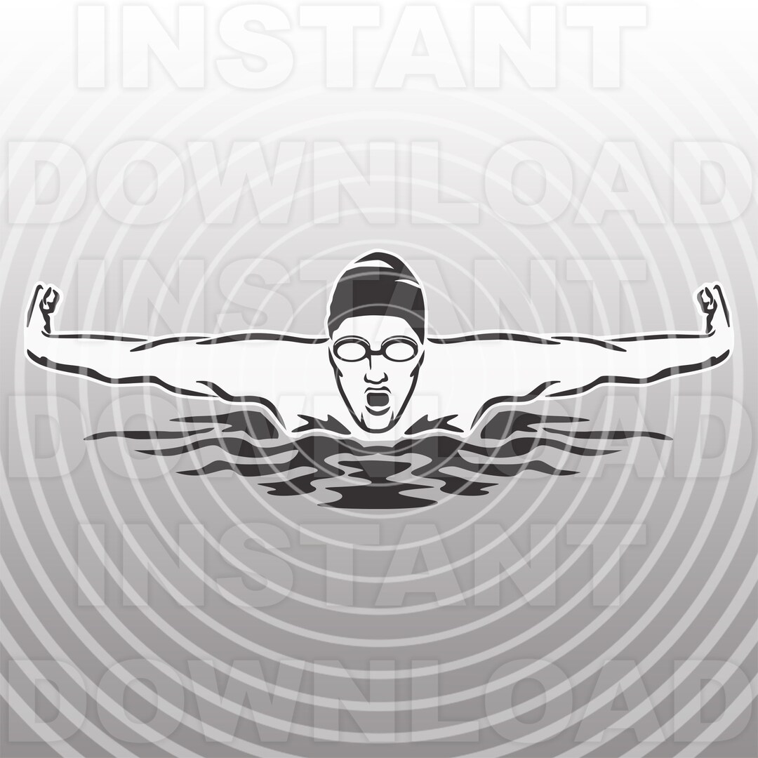 Male Swimmer SVG File,swimming SVG File,butterfly Stroke Svg -vector ...