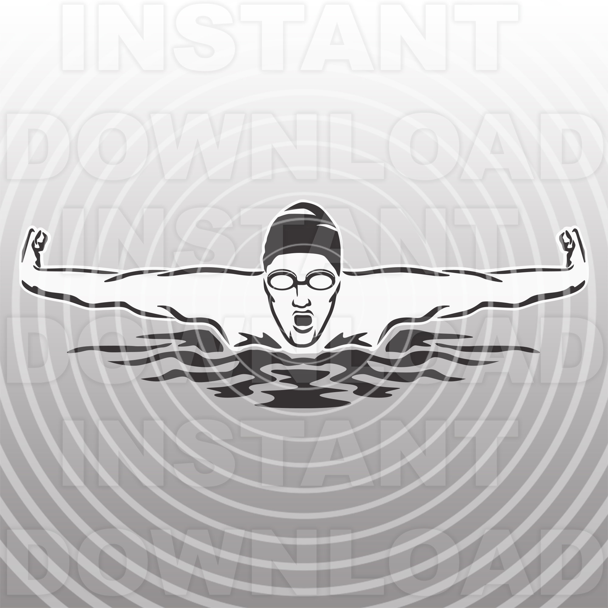 Male Swimmer SVG FileSwimming SVG FileButterfly Stroke svg | Etsy