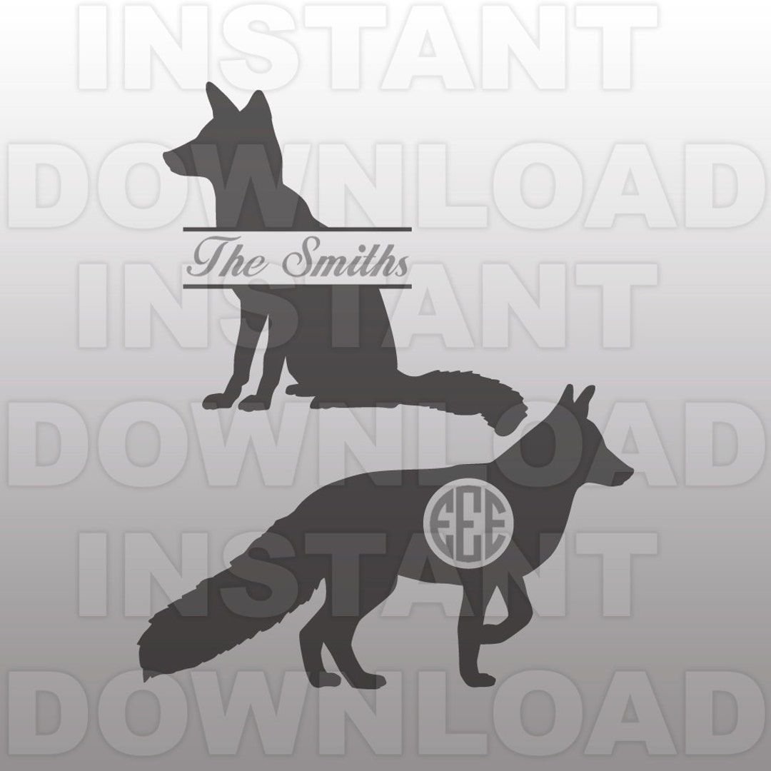 Foxes Fox Monogram SVG File, Cricut Svg, Silhouette Svg, Svg Cuts ...