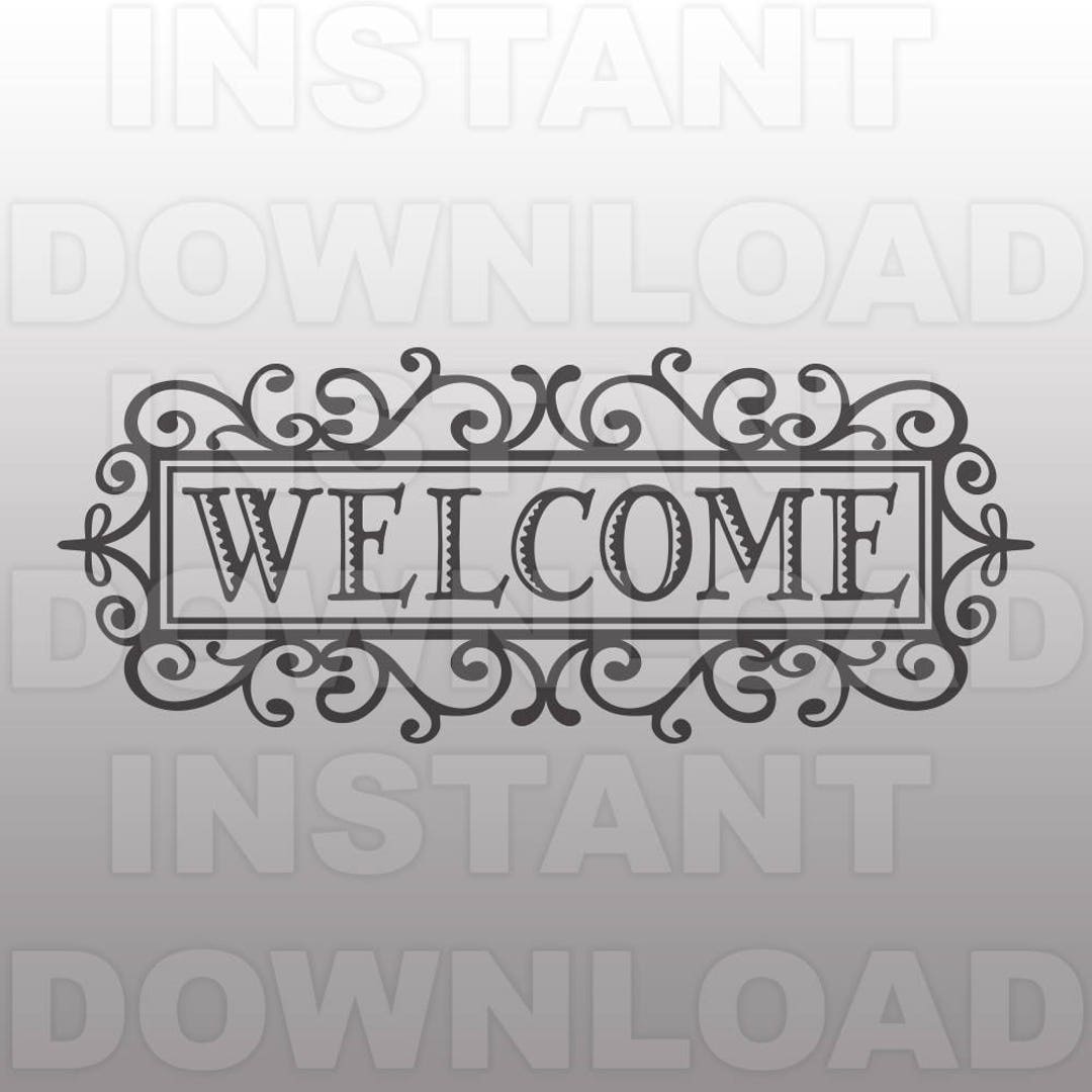 Shabby Chic French Style Welcome Sign SVG File -vector Art Commercial ...