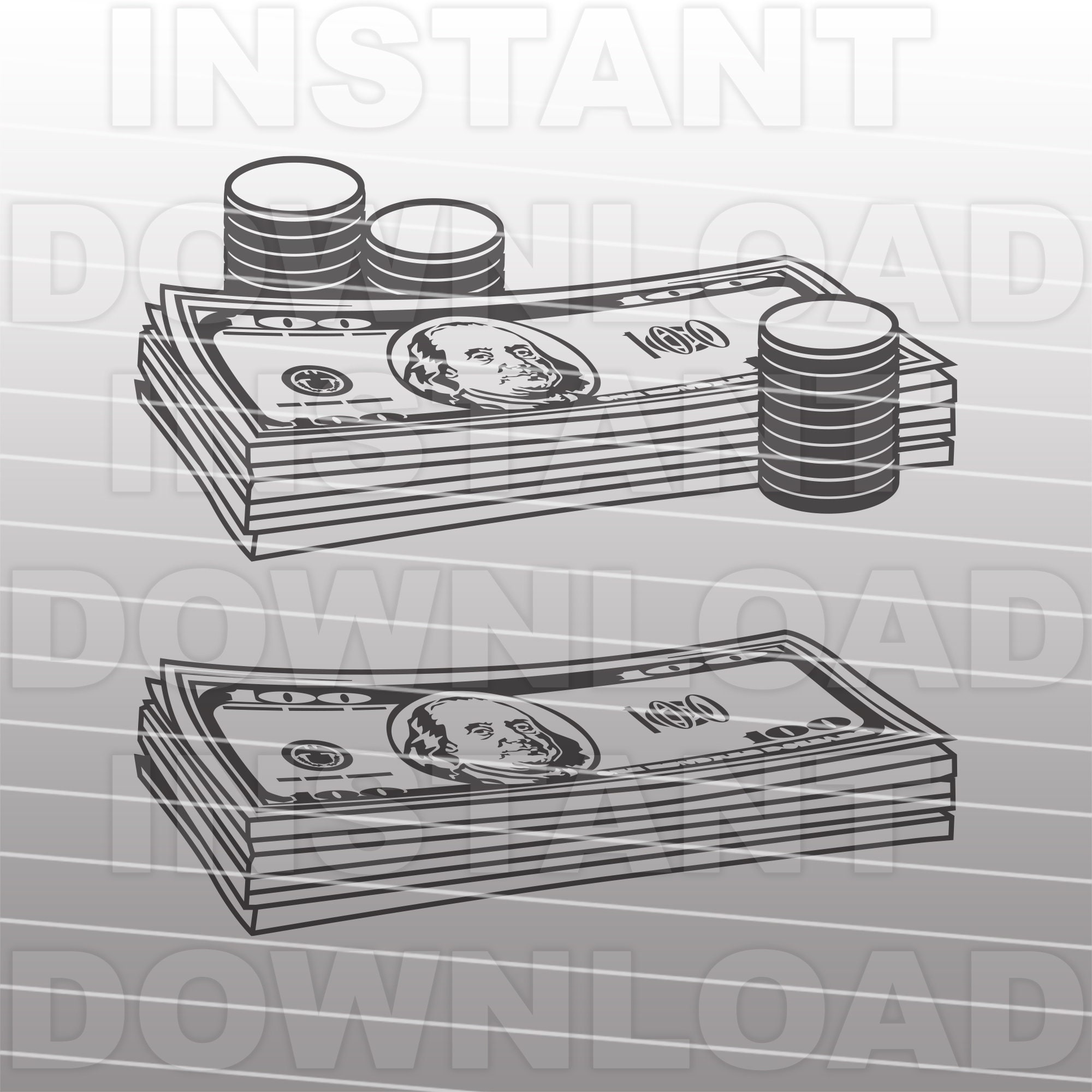 Art & Collectibles Digital Prints 100 Hundred Dollar Bill Svg Money ...