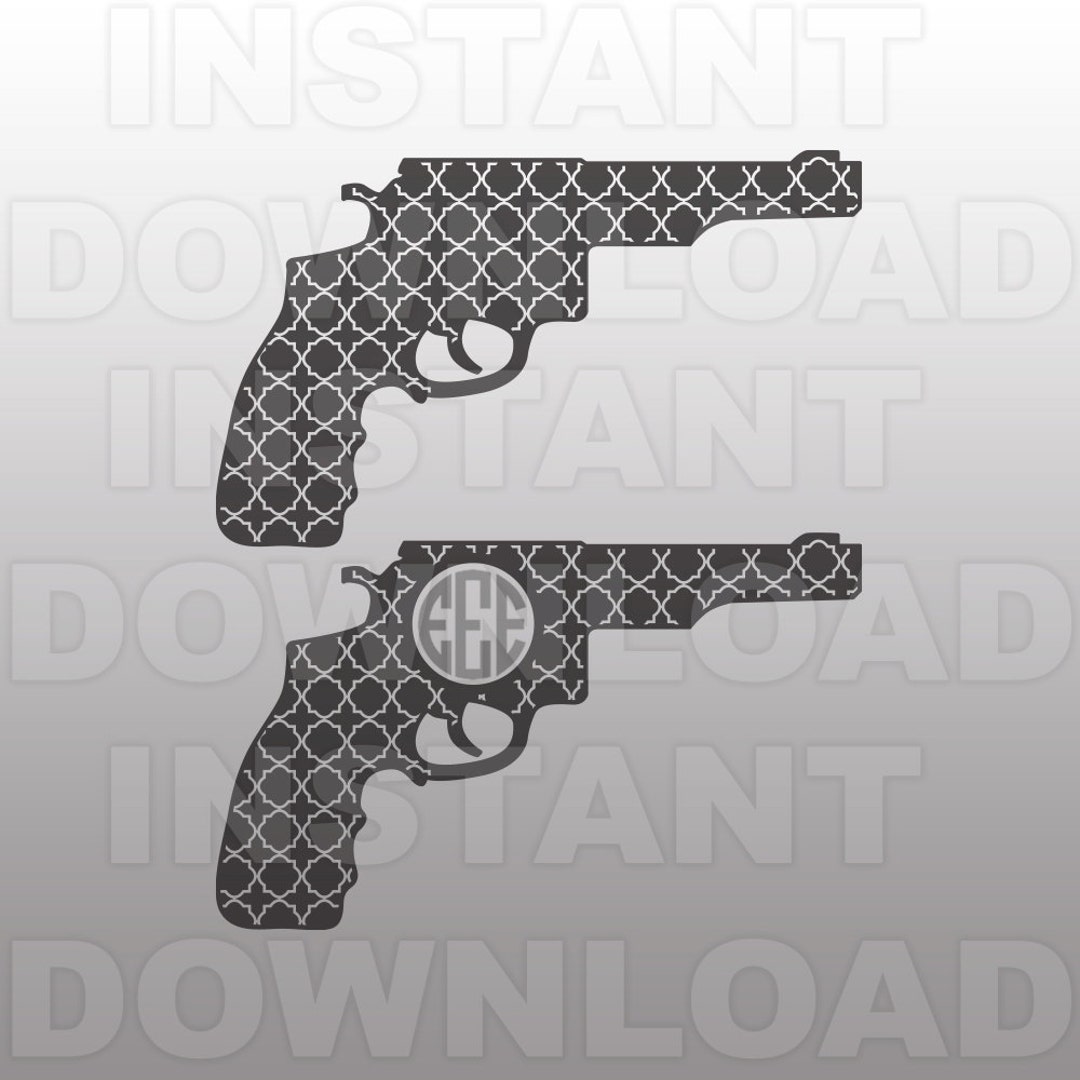Pistol SVG File,handgun SVG File,gun Svg,revolver Svg-cutting Template ...