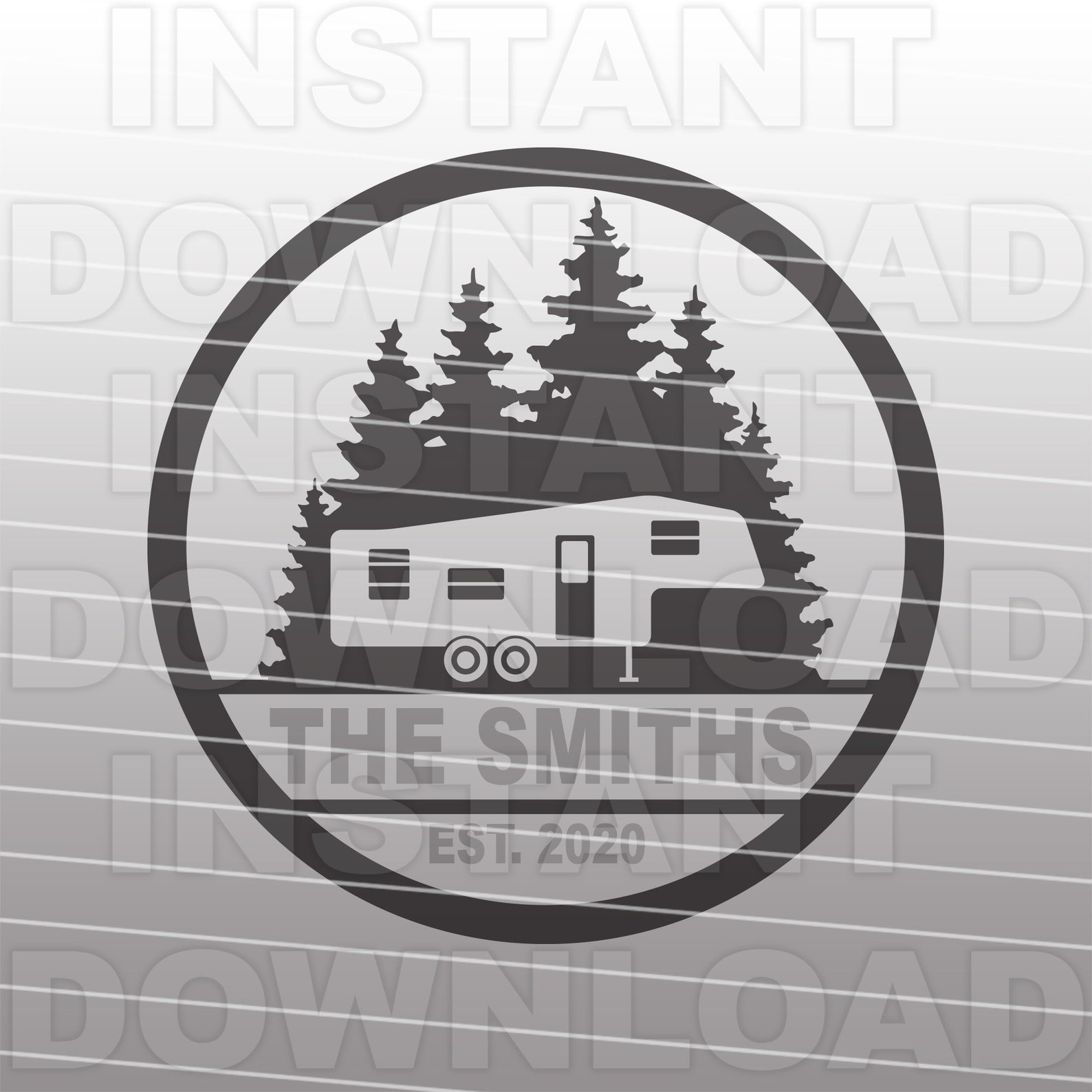 Fifth Wheel Camper SVG File,campsite Sign Svg,family Monogram SVG ...