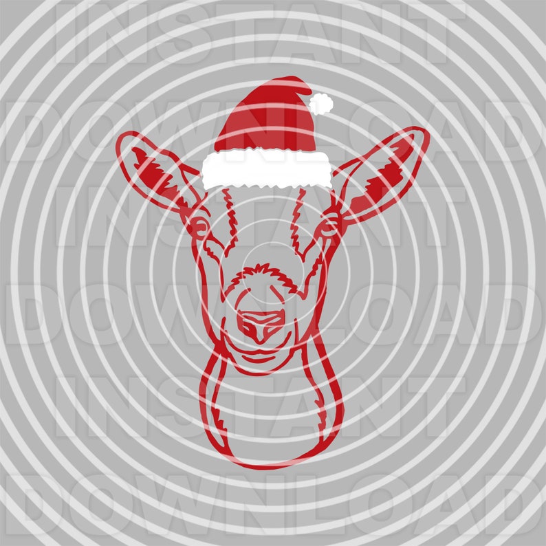 Goat Wearing Santa Hat SVG Filechristmas Goat SVG vector Art - Etsy