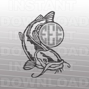 Catfish Monogram SVG File,channel Catfish Svg,fishing Svg -vector Art ...
