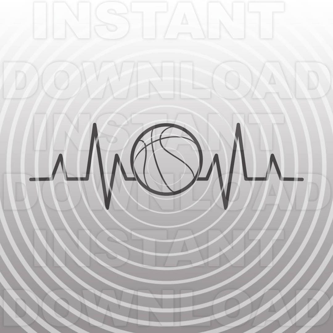 Heartbeat Pulse EKG Basketball SVG File,basketball T-shirt Svg -vector ...