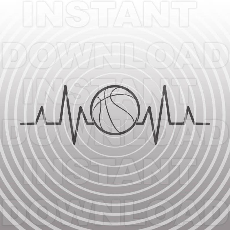 Heartbeat Pulse EKG Basketball SVG File,basketball T-shirt Svg -vector ...