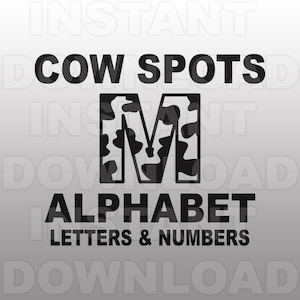 Cow Spots Font SVG File,patterned Alphabet SVG File,letters SVG -vector ...