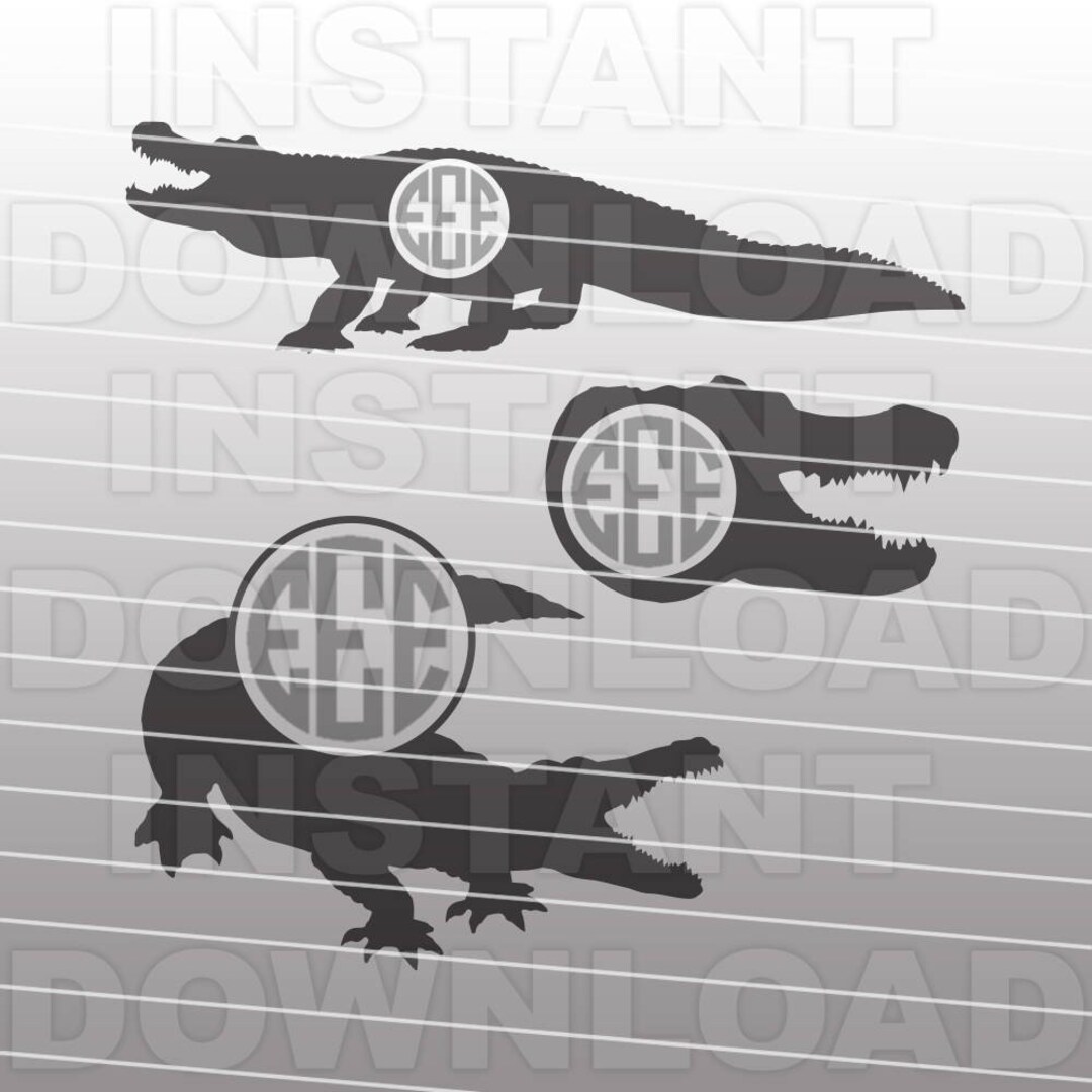 Alligator Monogram SVG File,gator SVG File -commercial & Personal Use ...