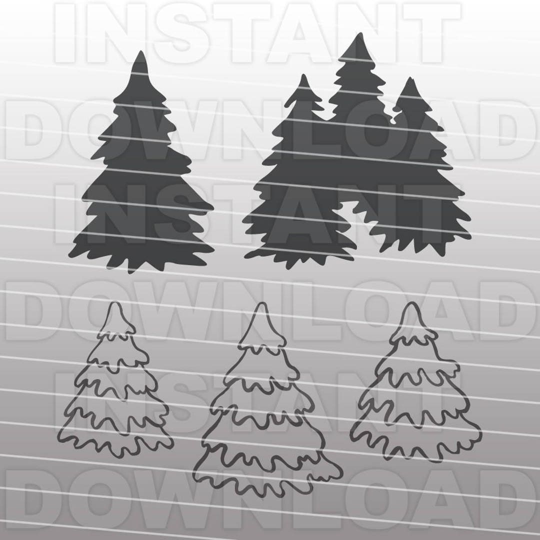Pine Trees SVG File-cutting Template-vector Clip Art for Commercial ...