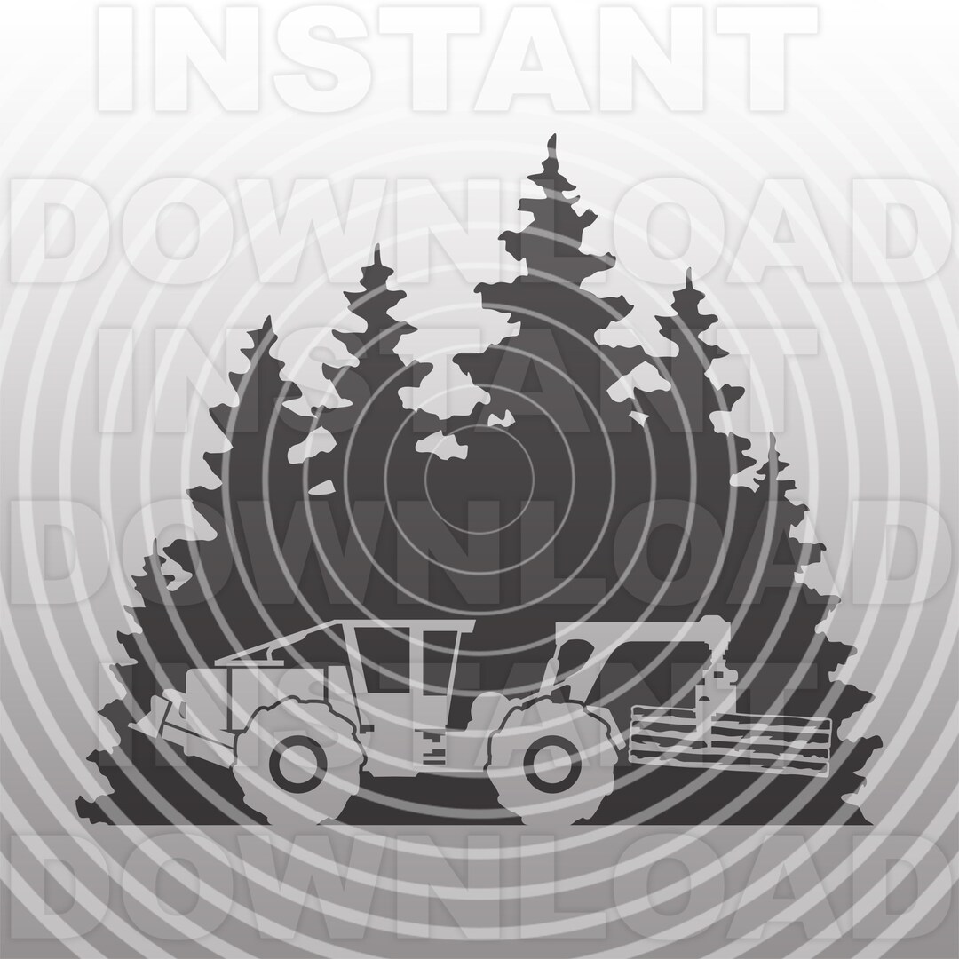Logging Skidder SVG File,log Skidder Svg,forest Scene SVG -vector Art ...