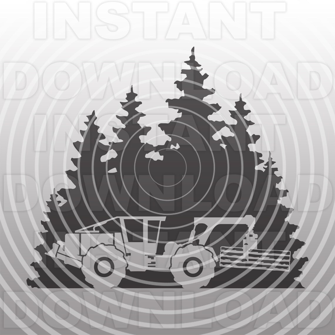 Logging Skidder SVG File,log Skidder Svg,forest Scene SVG -vector Art ...