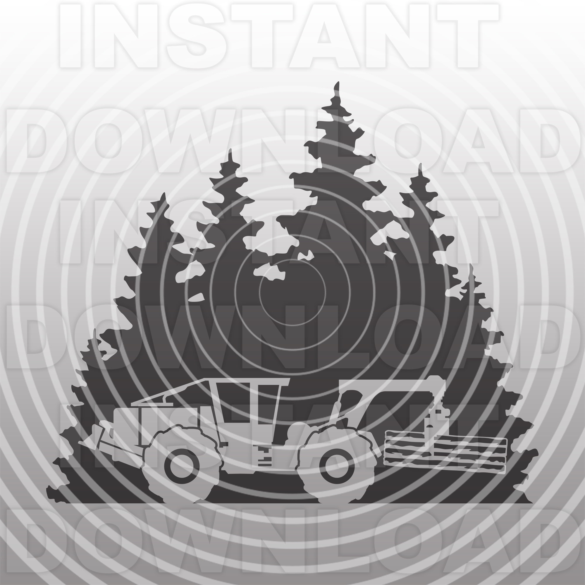 Logging Skidder SVG File,log Skidder Svg,forest Scene SVG -vector Art ...