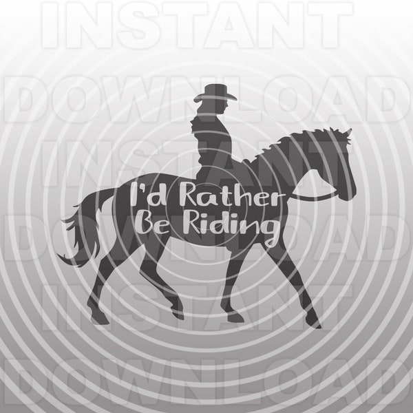 I'd Rather Be Riding Svg - Etsy
