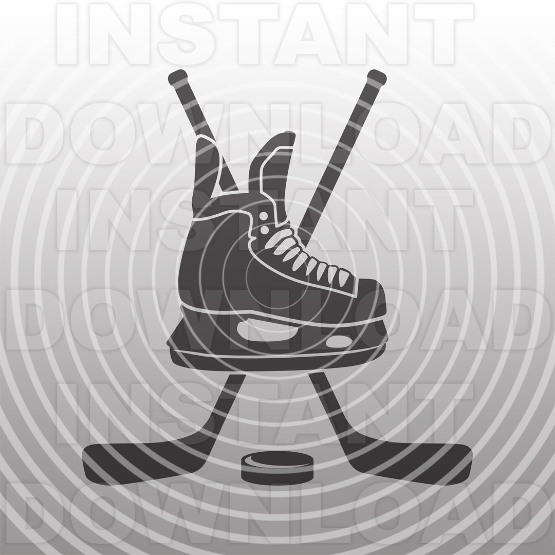 Hockey Ice Skates SVG File,crossed Hockey Sticks,hockey Puck Svg,vector ...