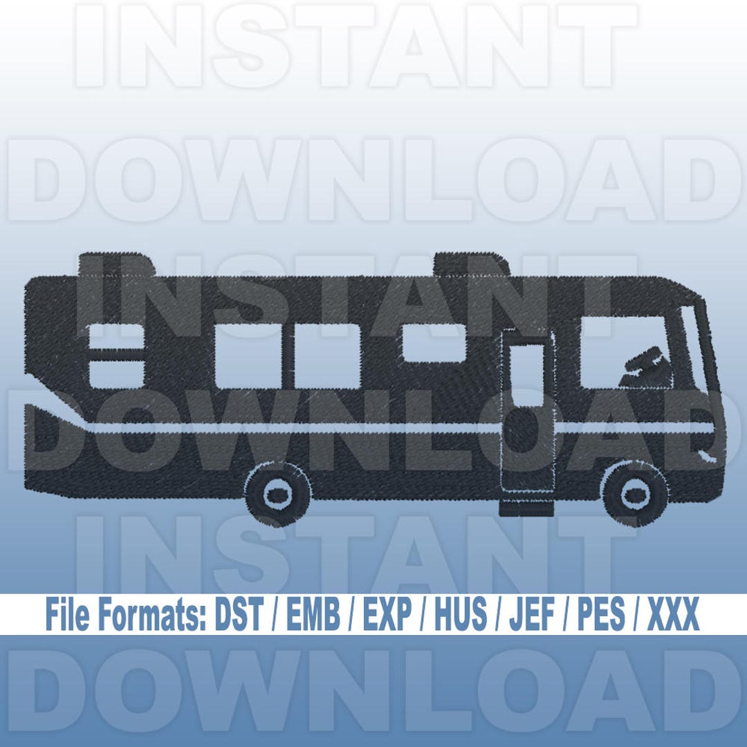 Class A Motorhome RV Camper Machine Embroidery Design -filled Stitch ...