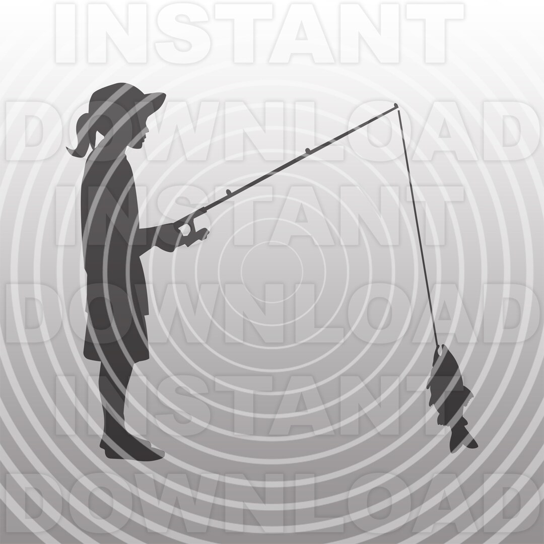 Girl Fishing SVG File,grand Daughter Fishing SVG File -vector Art ...