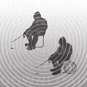 Ice Fishing SVG File,ice Fisherman SVG File -vector Art for Commercial ...
