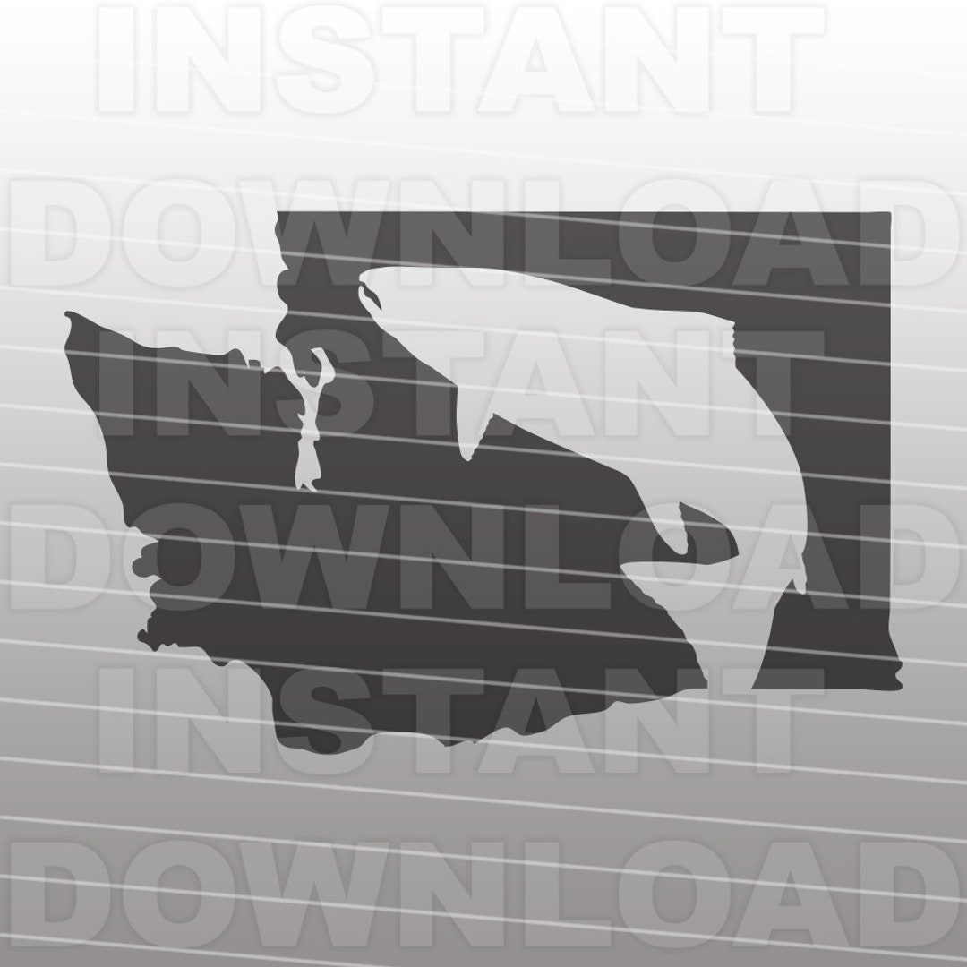 Washington Svg,salmon Fishing SVG File -cutting Template- Vector Art ...
