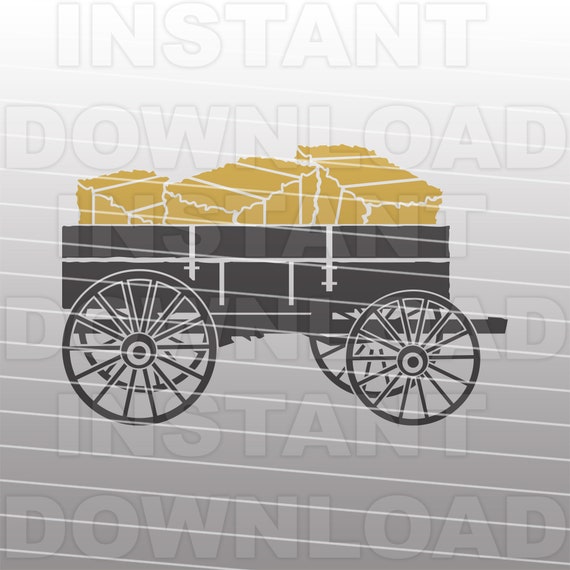 Old Farm Hay Wagon SVG Filehay Bales Svgstraw Bales Svg - Etsy