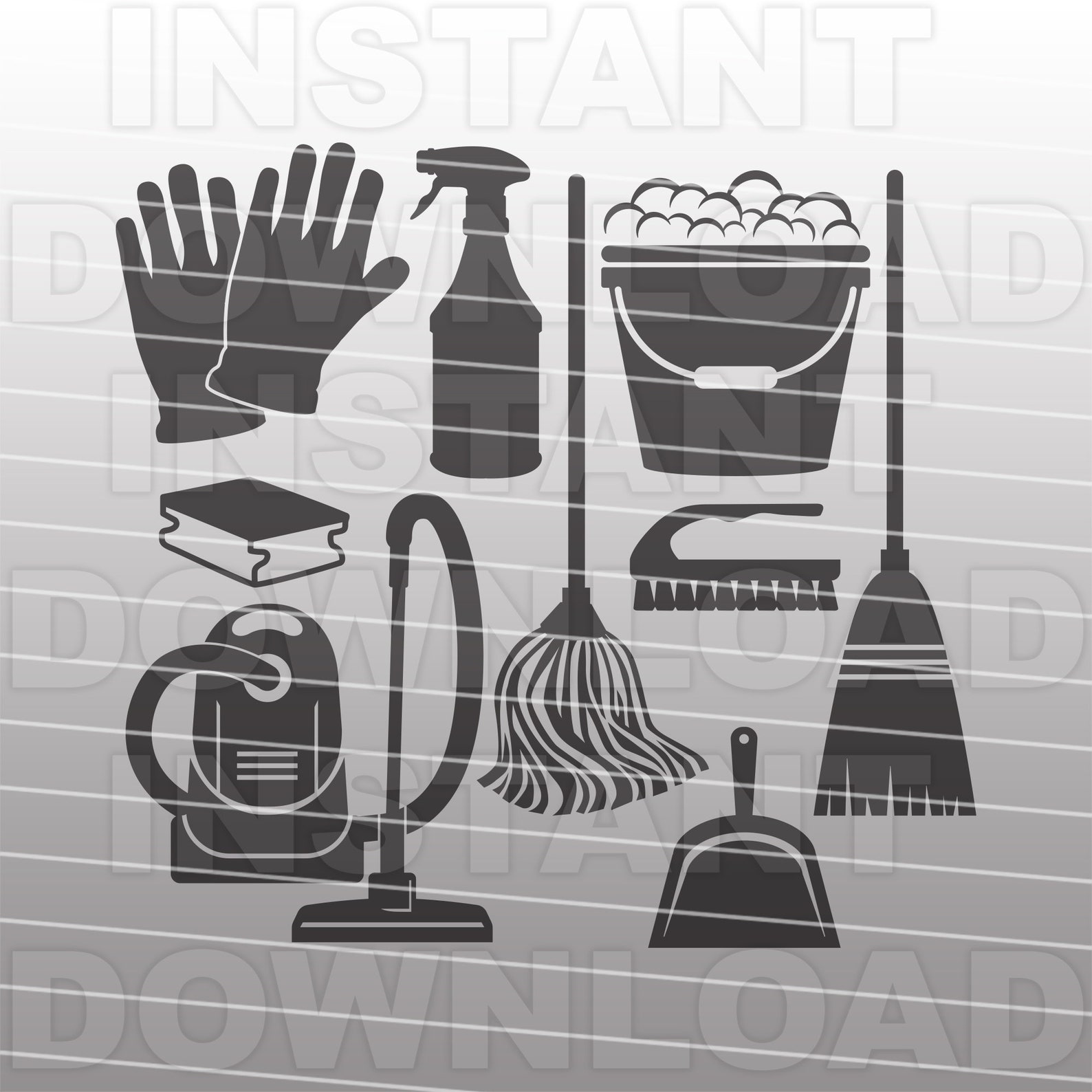 Household Cleaning Supplies SVG Bundle,housecleaning Svg,janitorial SVG ...