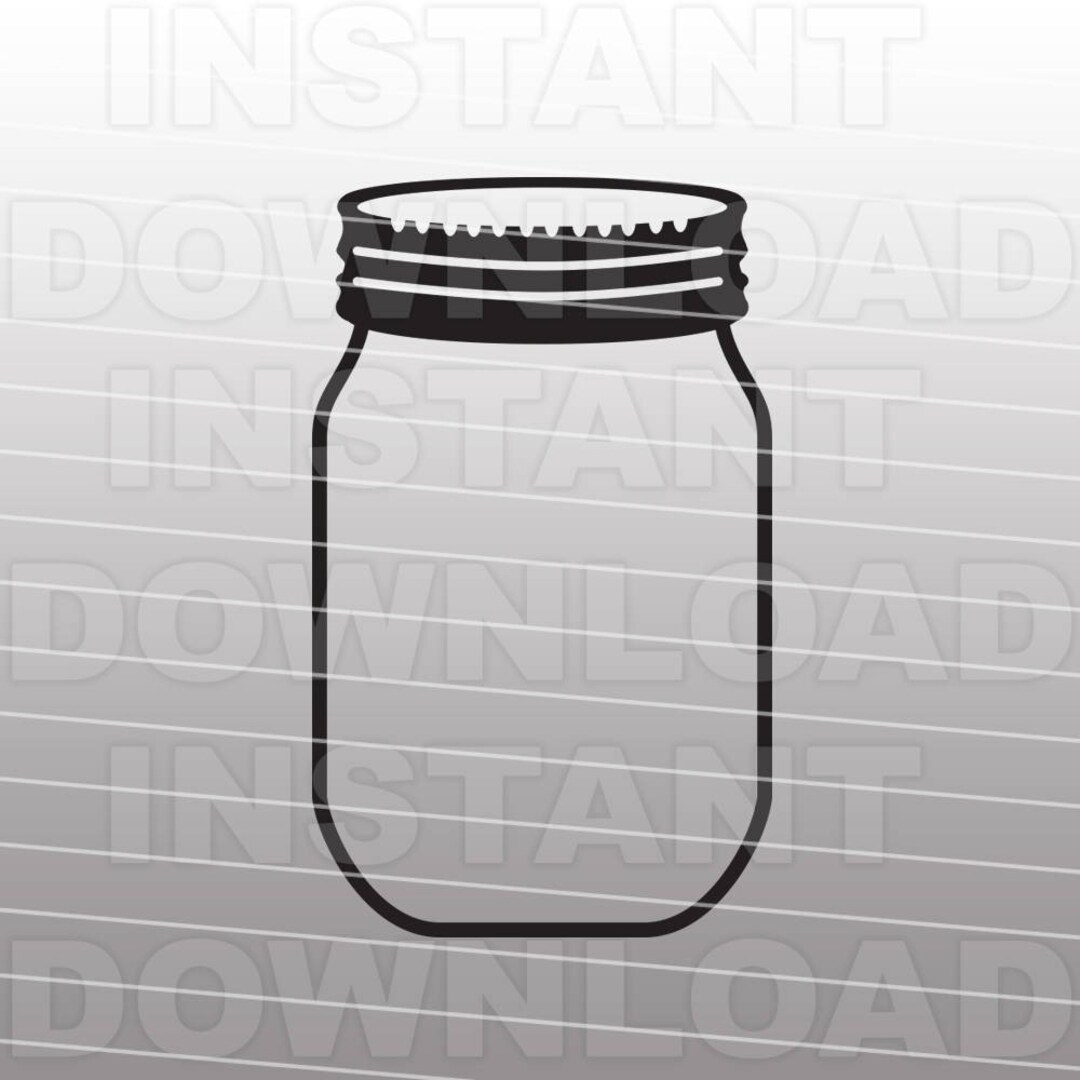 Mason Jar SVG File Cutting Template - Clip Art for Commercial and ...