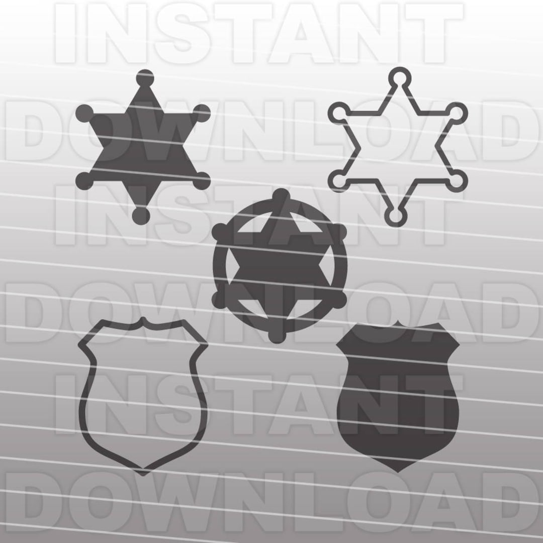 Police Badge SVG File - Sheriff Badge SVG File -commercial & Personal ...
