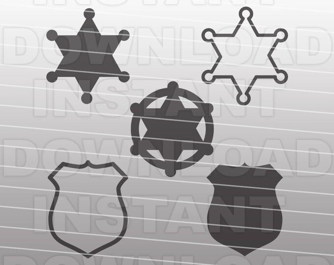Police Badge SVG File Sheriff Badge SVG File commercial & - Etsy