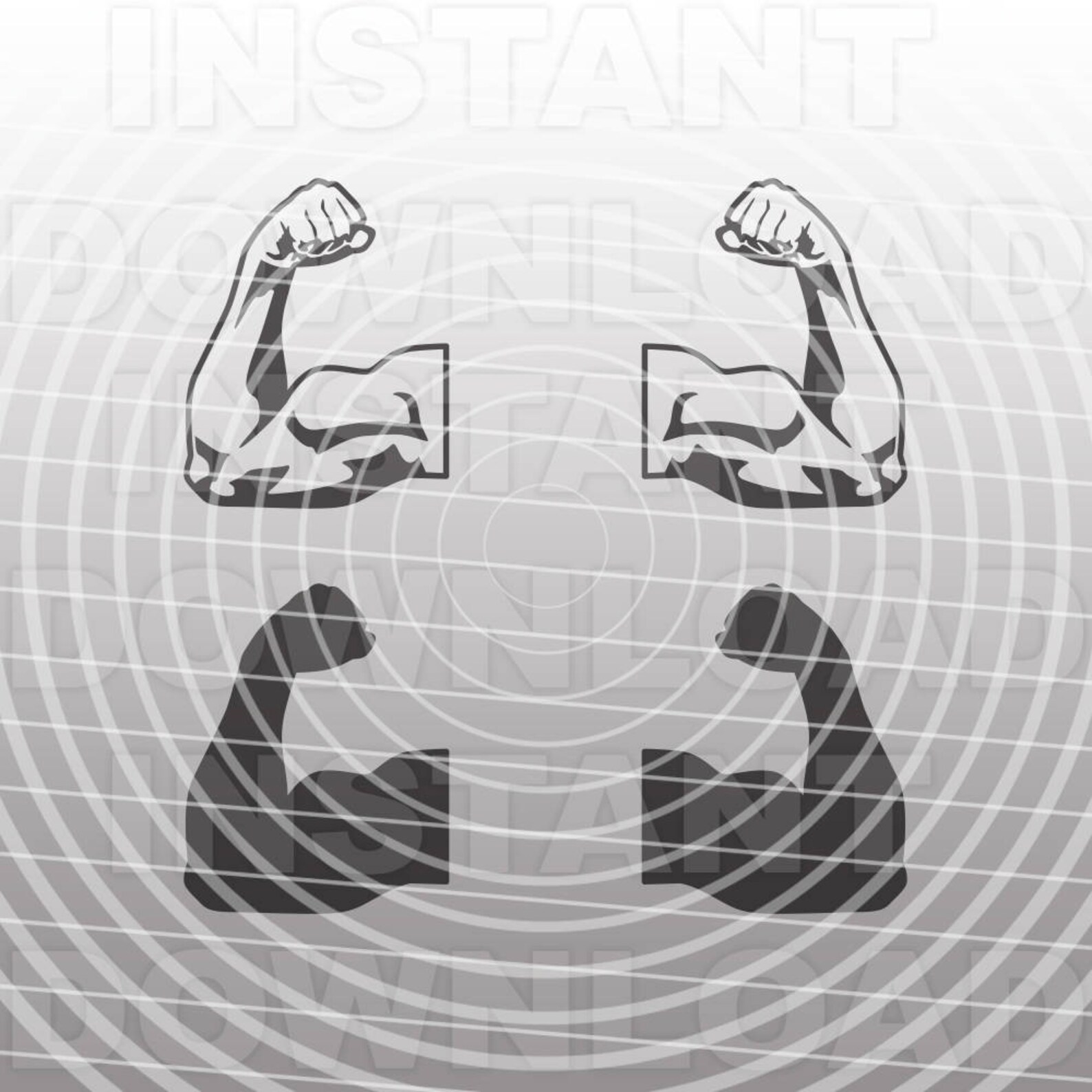 Bicep Muscles SVG File,gym SVG File,fitness Svg -commercial & Personal ...