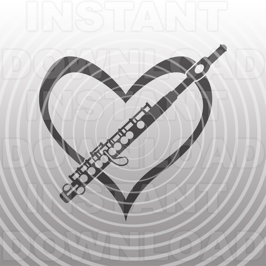 Flute With Heart SVG File,marching Band Svg,flute Player SVG -vector ...