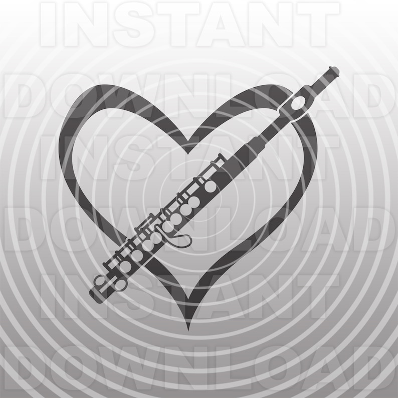 Flute With Heart SVG Filemarching Band Svgflute Player SVG - Etsy Norway