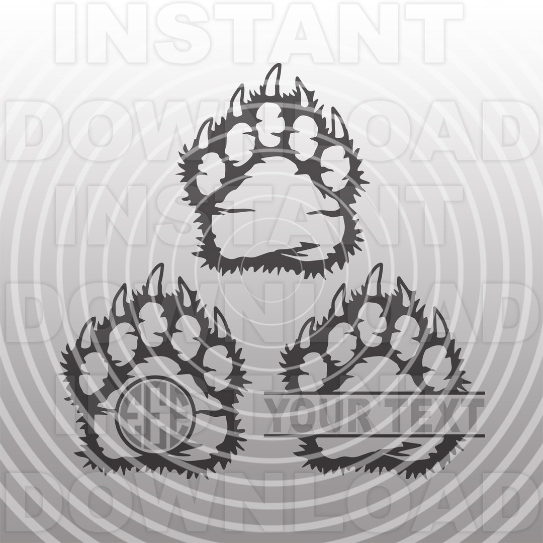 Bear Paw Print SVG File,grizzly Bear Paw Print SVG -vector Art ...