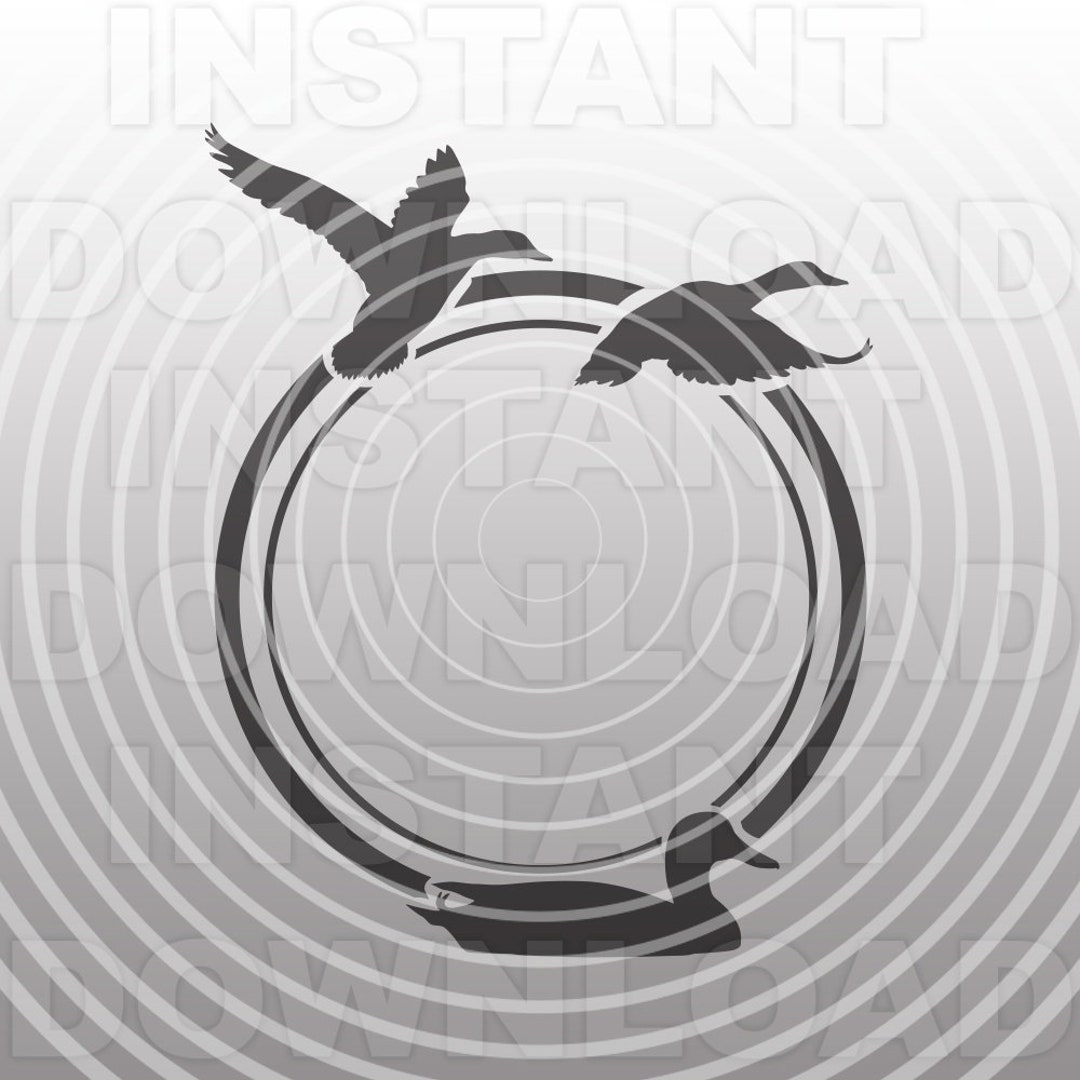 Duck Hunting Circle Monogram Frame SVG File - Etsy