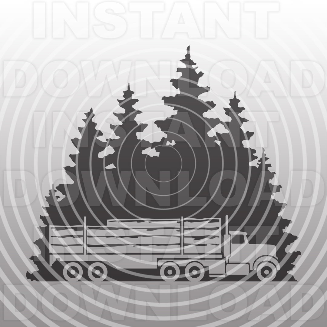 Logging Semi Truck SVG File,logger Svg,forest Scene SVG -vector Art ...