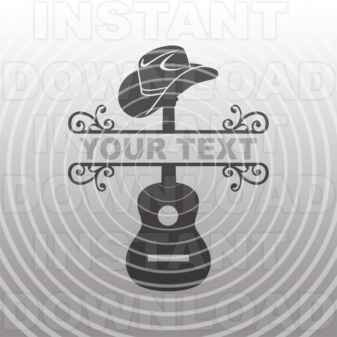 Country Music Singer Songwriter Acoustic Guitar With Filigree SVG File ...