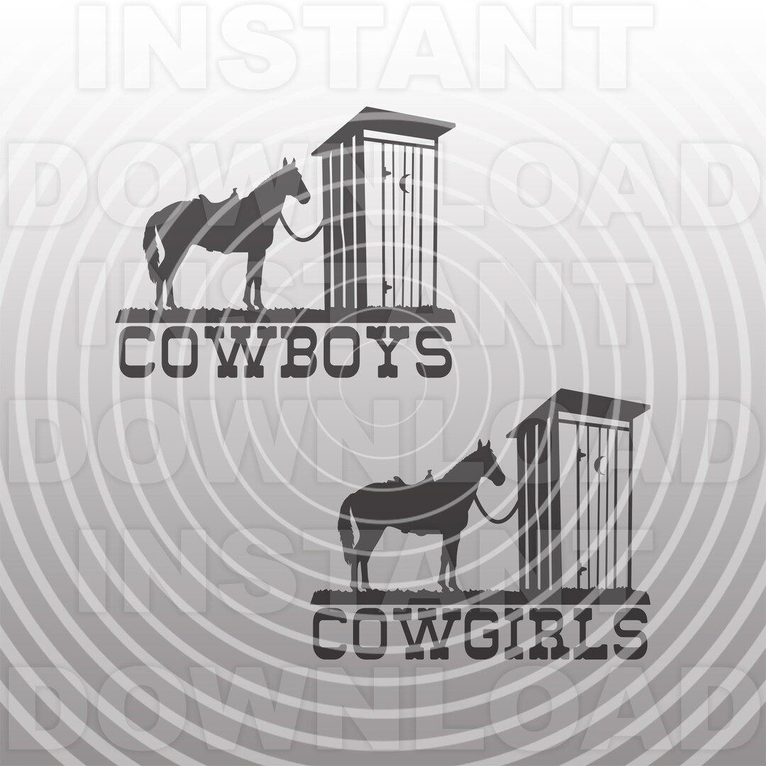 Cowboy Cowgirl Outhouse With Horse SVG File,country Western SVG -vector ...
