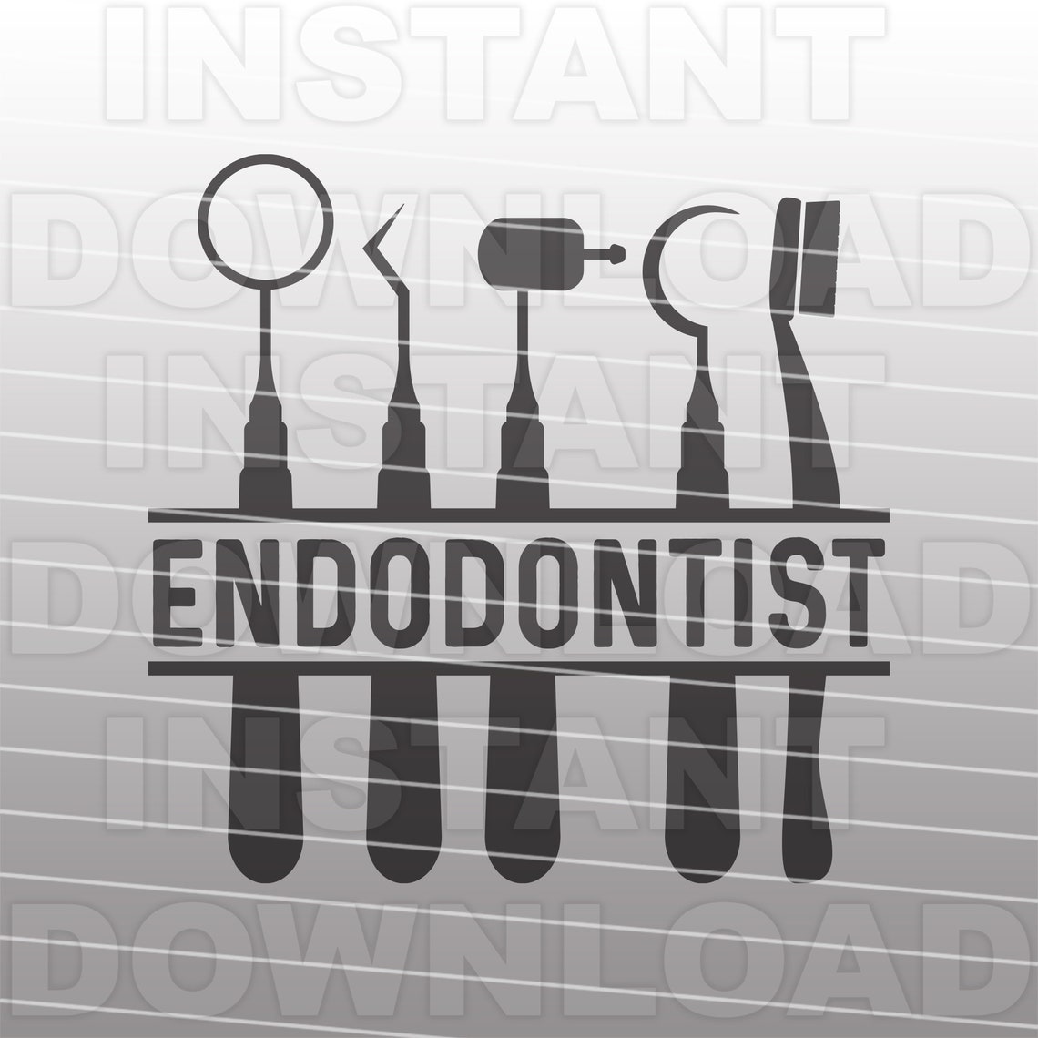 Endodontist With Dental Tools SVG File,dentist Svg,root Canal Svg ...