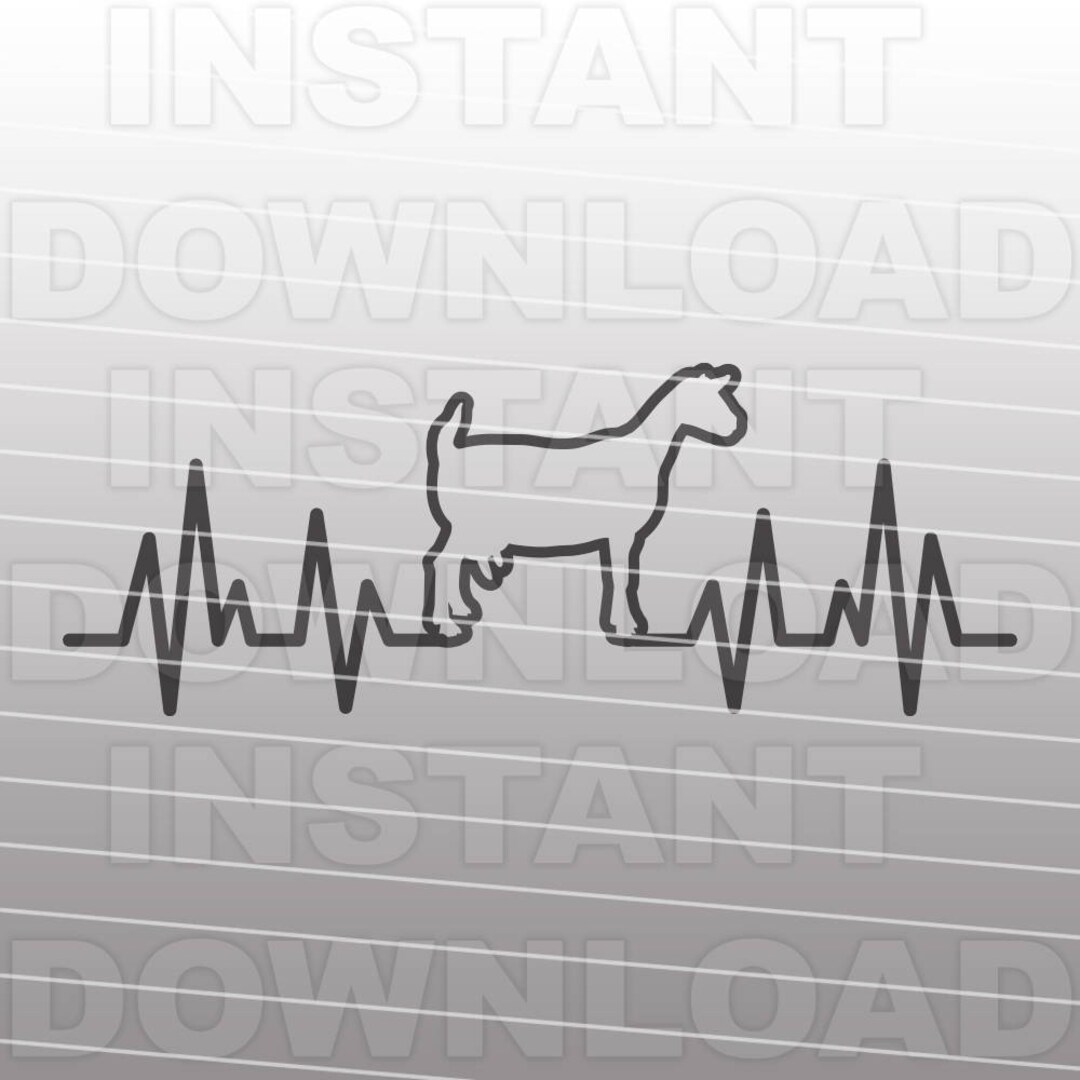 Dairy Goat SVG File,stock Show Svg,heartbeat Pulse EKG Goat-commercial ...