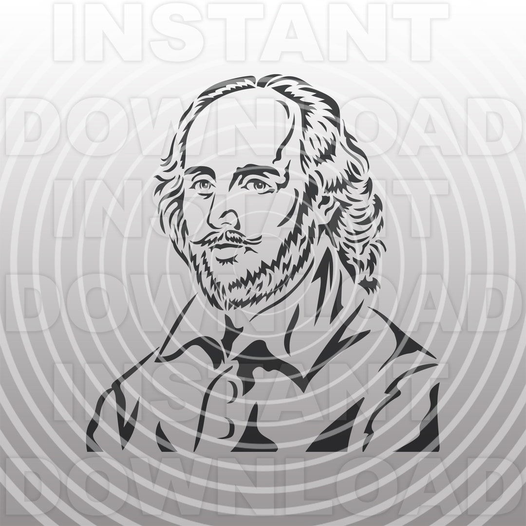 William Shakespeare Portrait SVG File,english Teacher Svg -vector ...