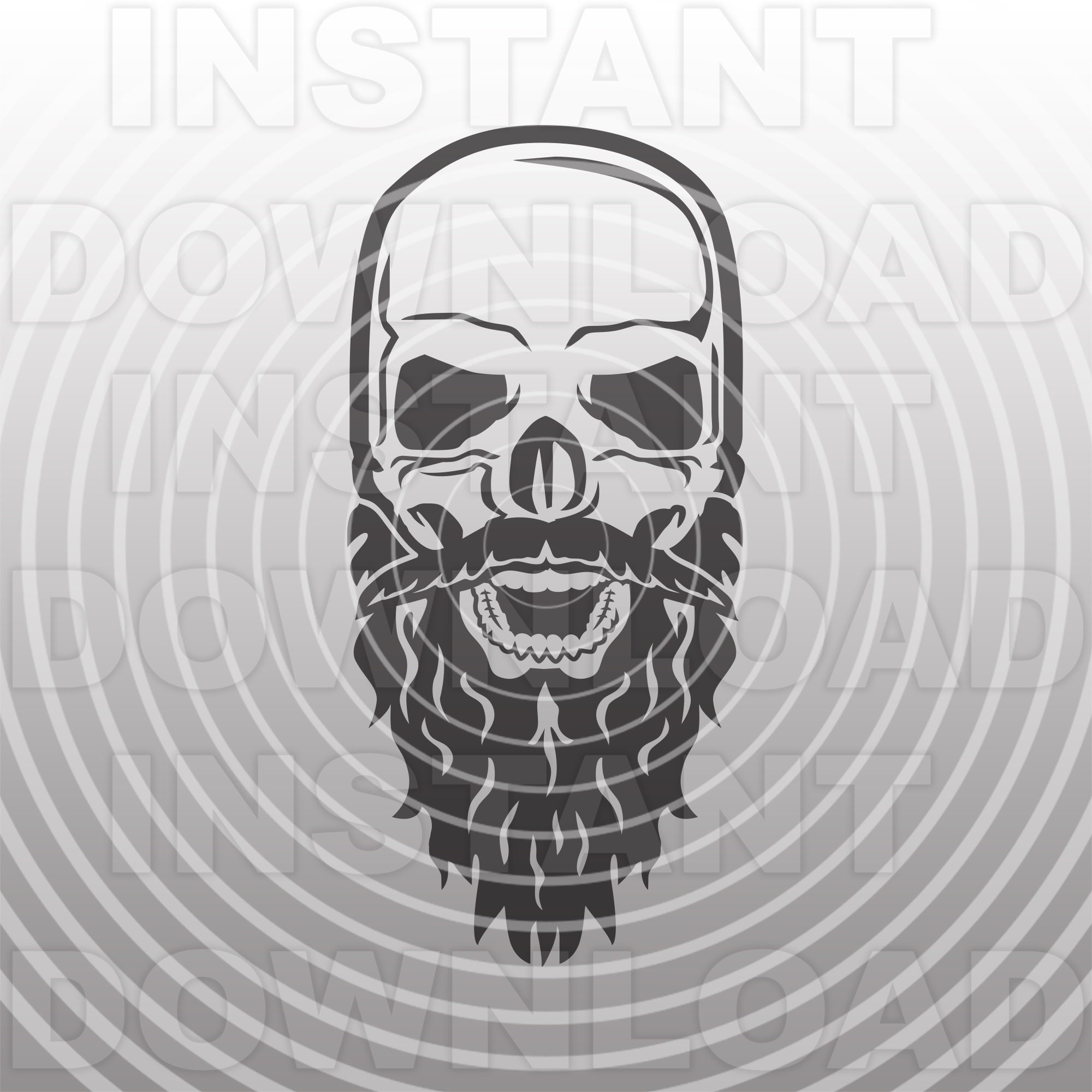 Bearded Skull SVG FileSkull With Beard SVGHuman Skull svg | Etsy