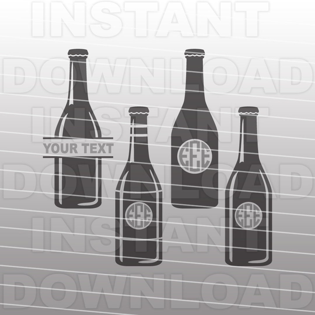 Beer SVG File,beer Bottle Monogram SVG File -commercial & Personal Use ...
