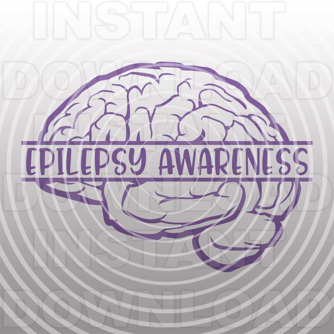 Epilepsy Awareness SVG File,purple Human Brain Svg,epilepsy Svg ...