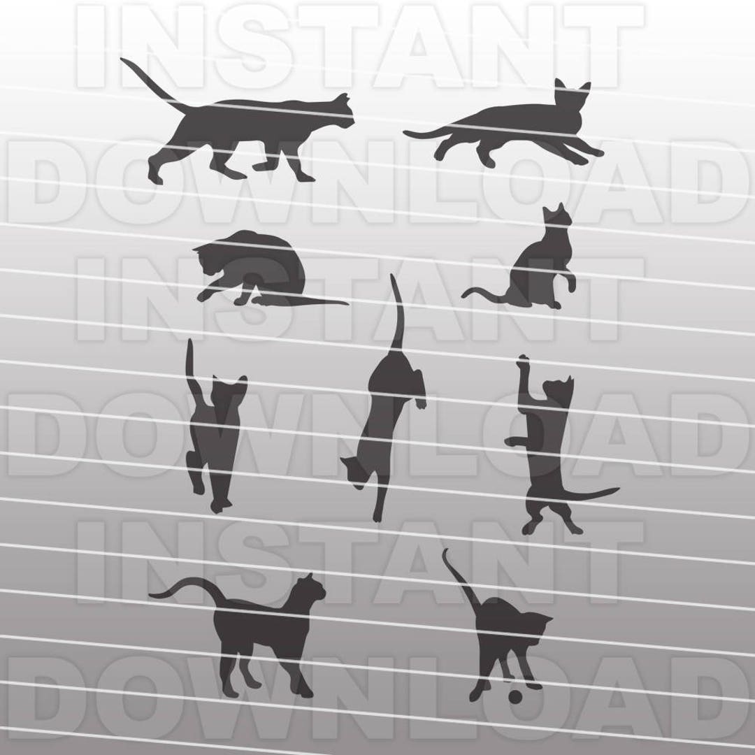 Halloween Cat Silhouettes-svg File Cutting Template-clip Art for ...