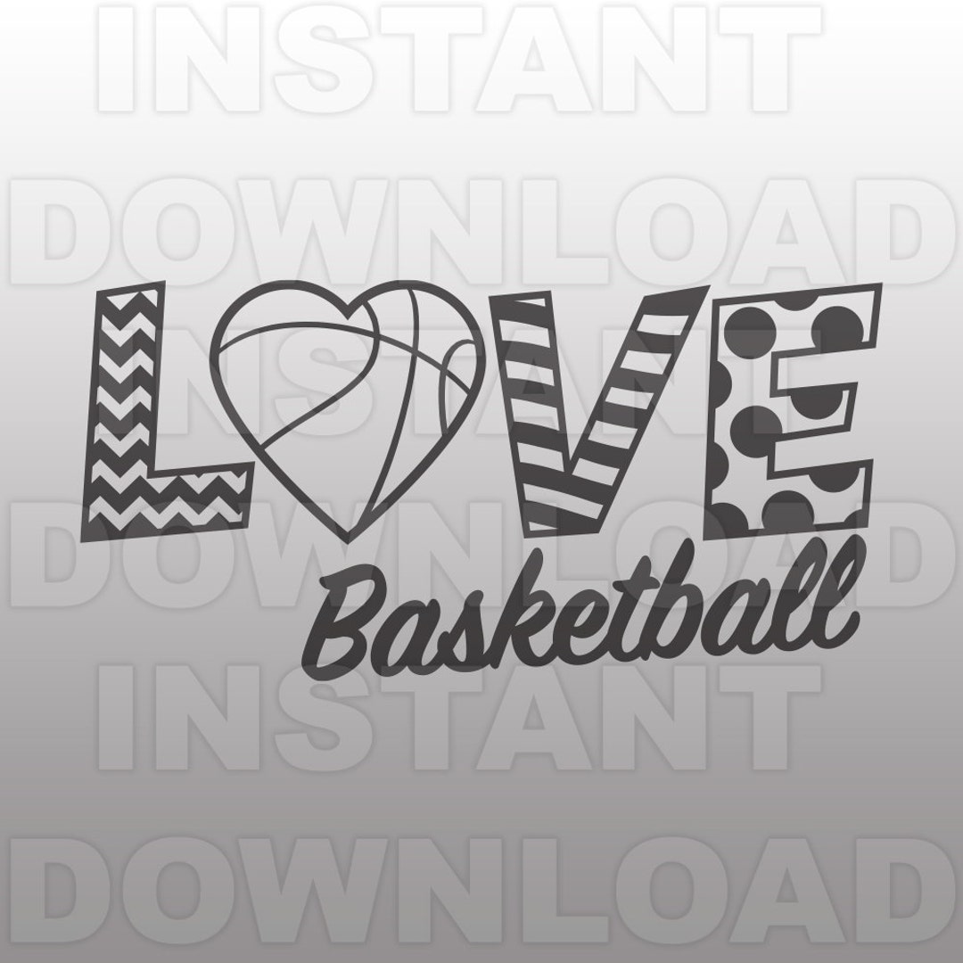 Love Basketball SVG File - Basketball Heart SVG File - Commercial ...