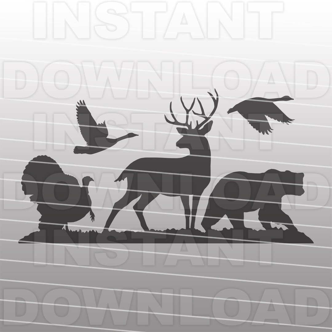 Hunter Scene Svg,turkey Hunting SVG File,deer Hunting Svg,bear Hunting ...